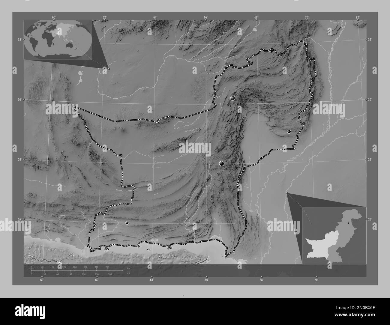 Mappa della regione del pakistan Foto e Immagini Stock in Bianco e Nero ...