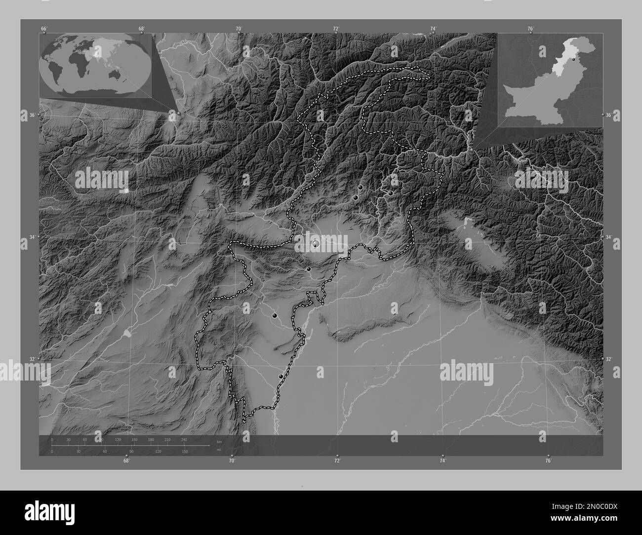 Mappa della regione del pakistan Foto e Immagini Stock in Bianco e Nero ...