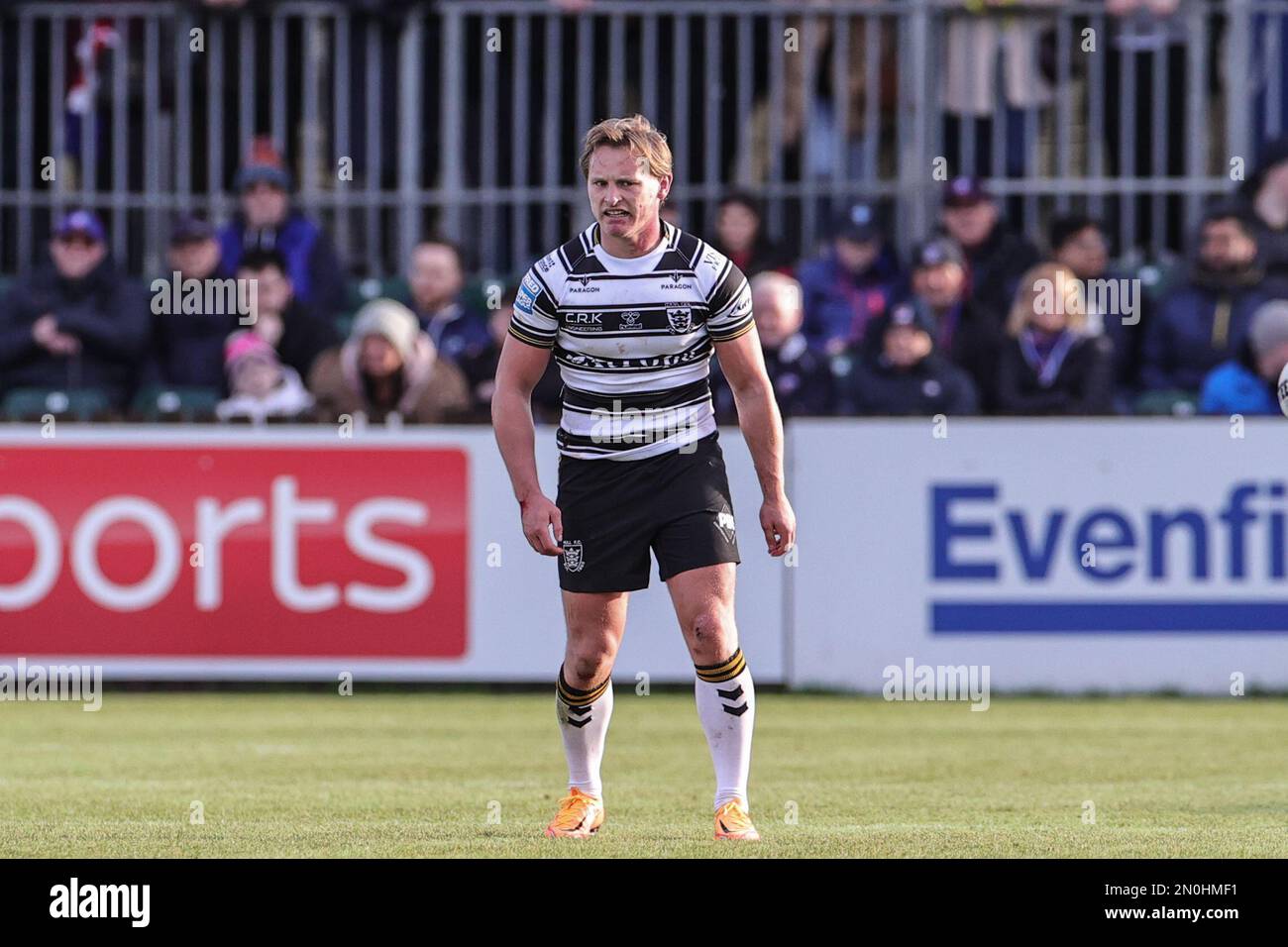 Brad Dwyer #33 di Hull FC durante la partita di pre-stagione della ...