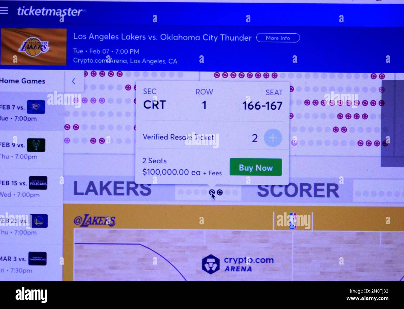 Los Angeles, California, USA 5th Febbraio 2023 Un biglietto per la ...