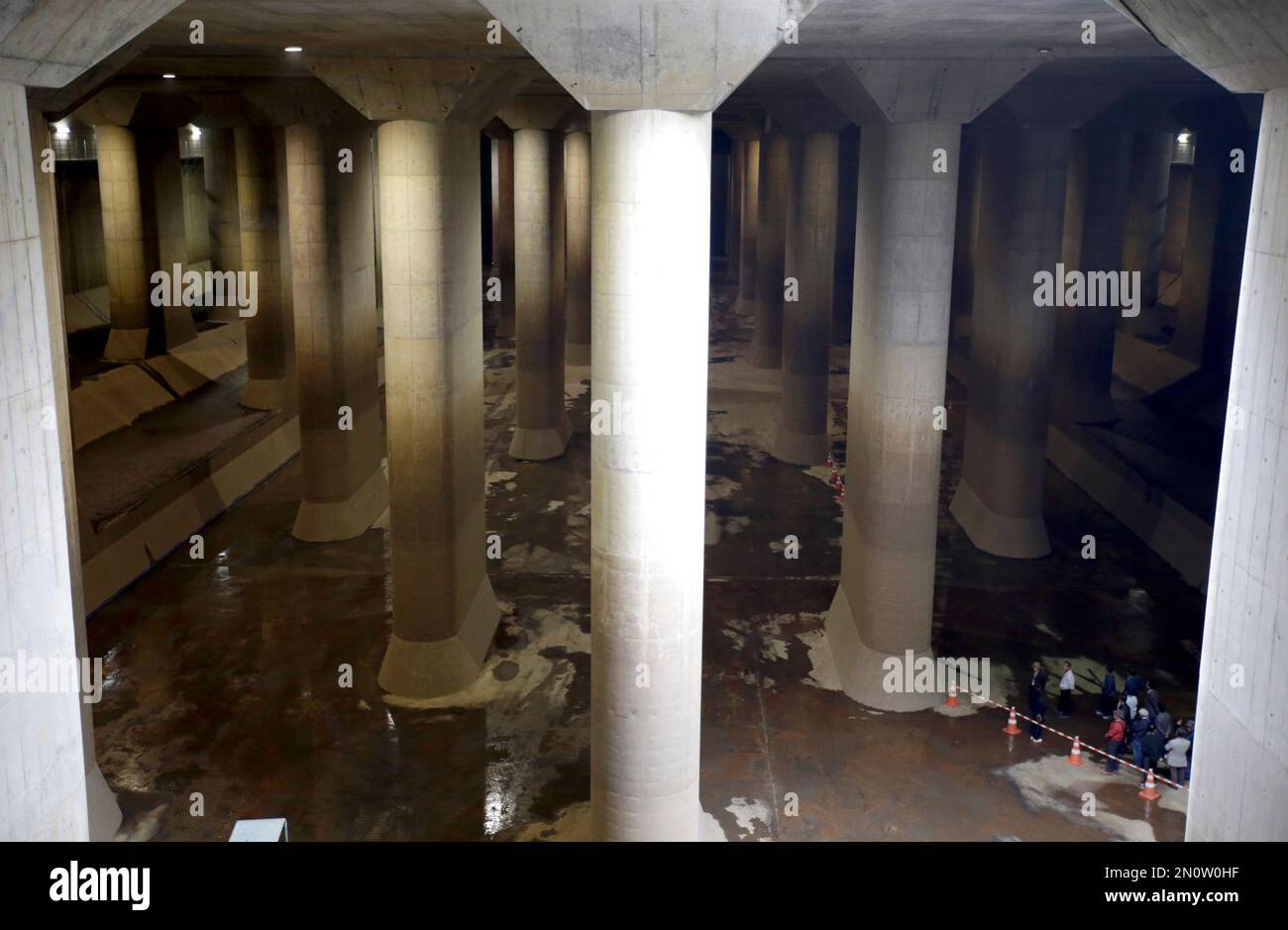 In this Nov. 10, 2015 photo, visitors observe the main water tank of ...