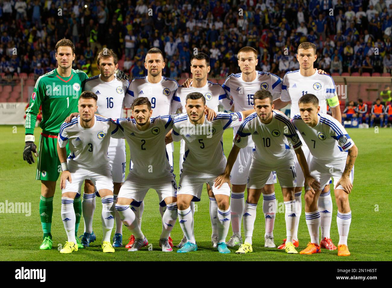 Bosnia’s players Asmir Begovic, Senad Lulic, Vedad Ibisevic,Emir Spahic ...
