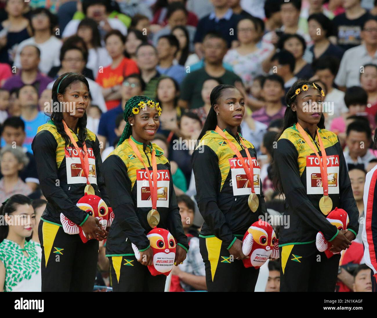 Jamaica's Natasha Morrison, Shelly-Ann Fraser-Pryce, Veronica Campbell ...