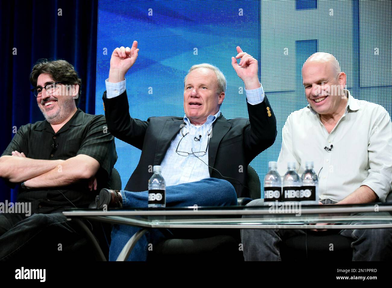 In this July 30, 2015 file photo, actor Alfred Molina, left, and writer ...
