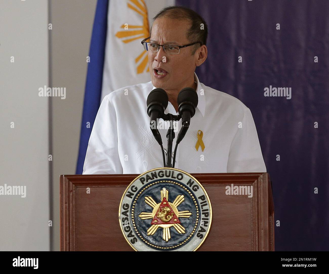 Philippine President Benigno Aquino III delivers his speech during the ...