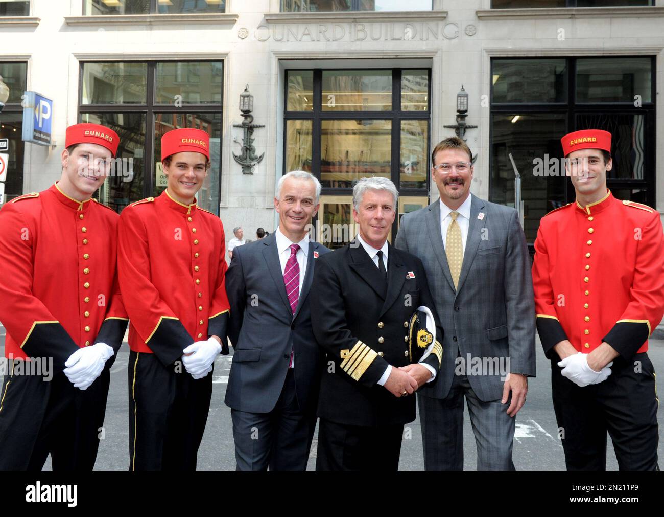 IMAGE DISTRIBUTED FOR CUNARD - David Noyes, center left, CEO, Cunard ...