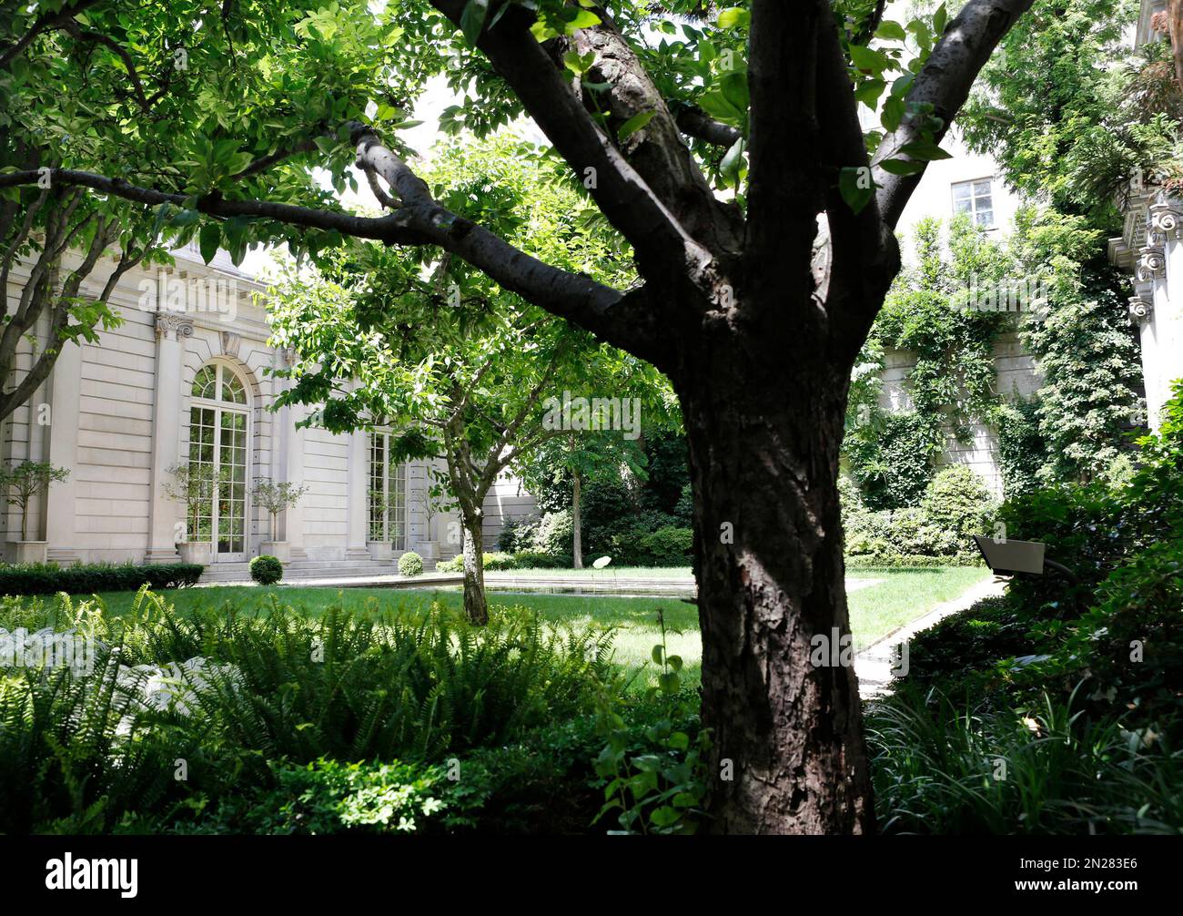 This June 3, 2015 photograph shows the garden at The Frick Collection ...