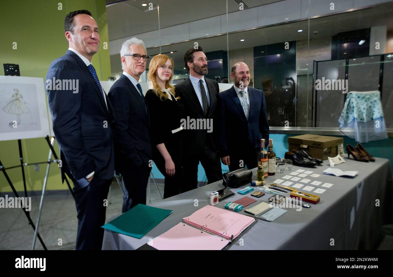 AMC President Charlie Collier, left, and the casts of TV Series “Mad ...