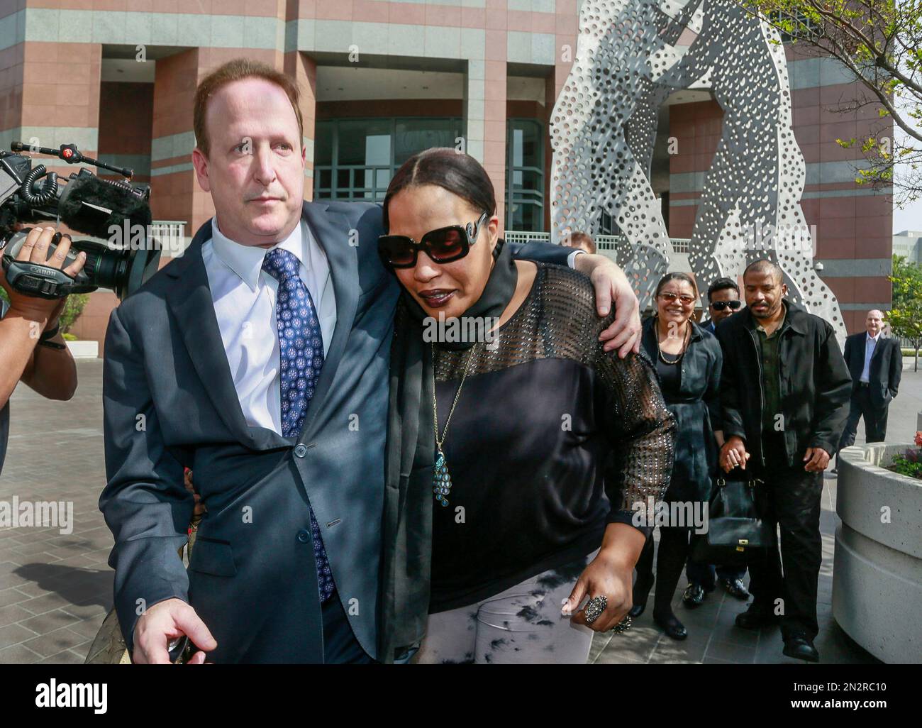 Attorney Richard Busch, left, and Nona Gaye, daughter of the late ...
