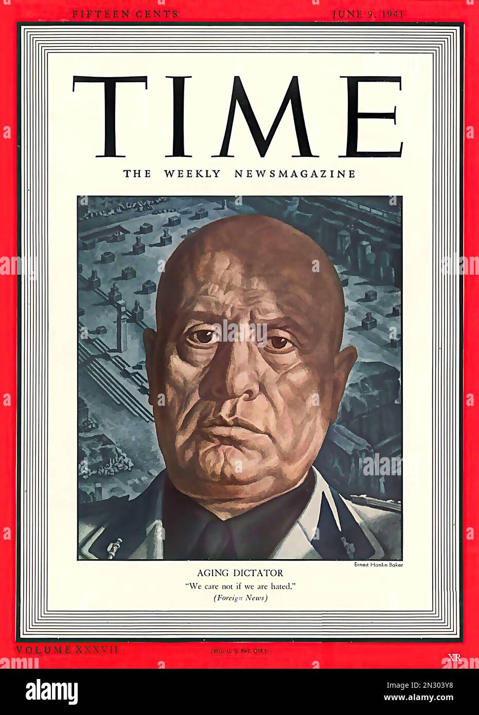 Time Magazine 1941 Benito Mussolini - copertina della rivista americana ...