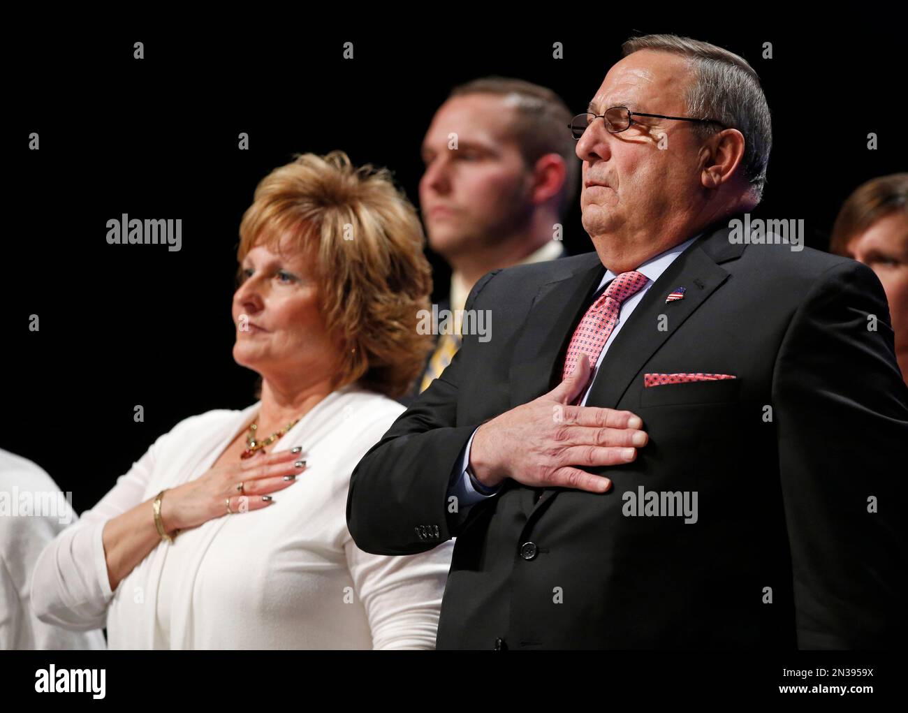 First lady Ann LePage, Gov. Paul LePage, and their son, Paul LePage, Jr ...