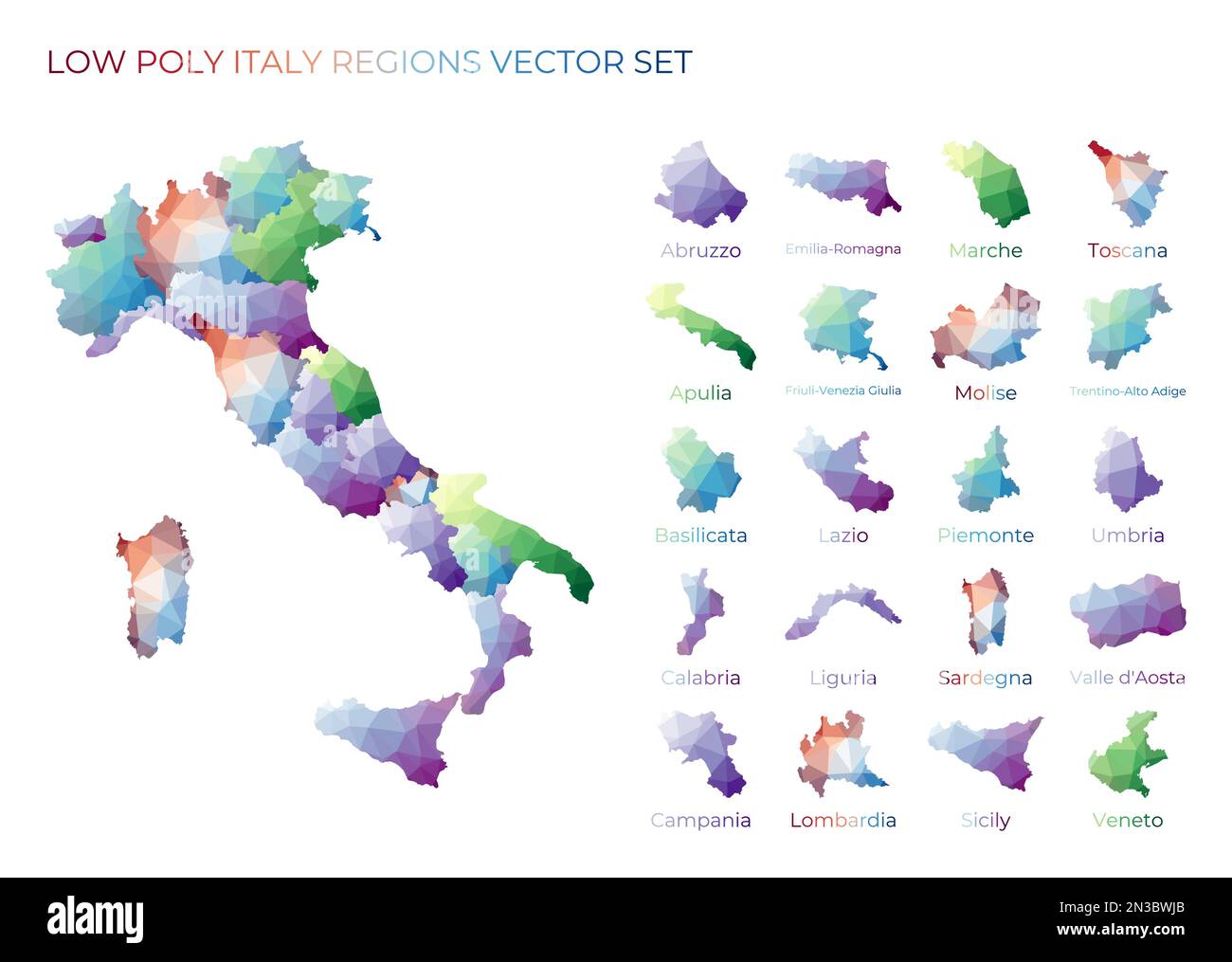 Italia cartina regioni immagini e fotografie stock ad alta risoluzione ...