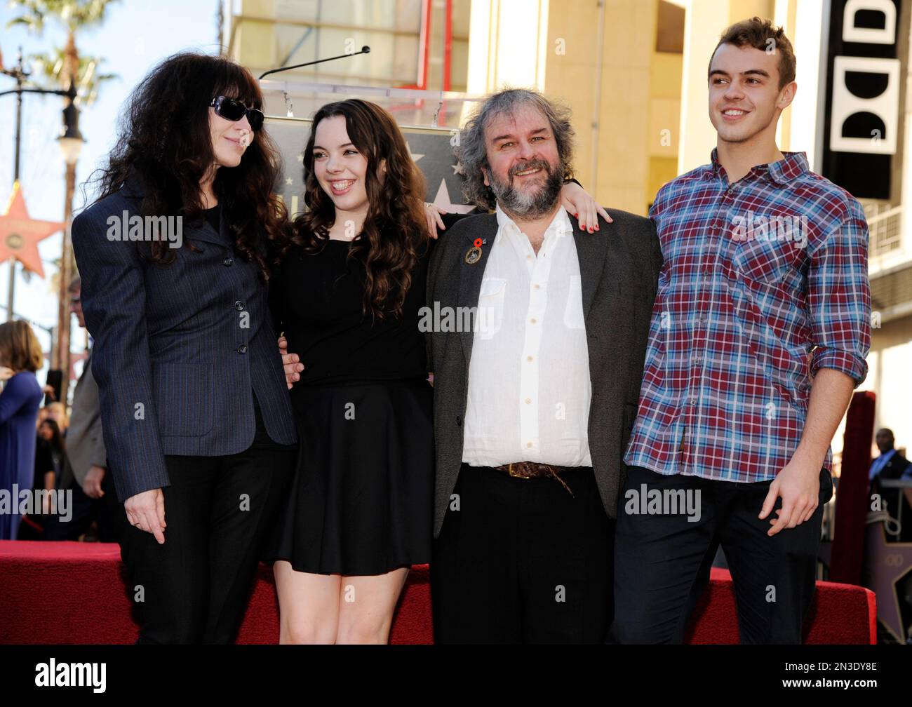 Peter Jackson, second from right, director, co-writer and producer of ...
