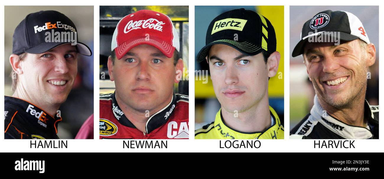 FILE - These are 2014, file photos showing NASCAR drivers from left ...