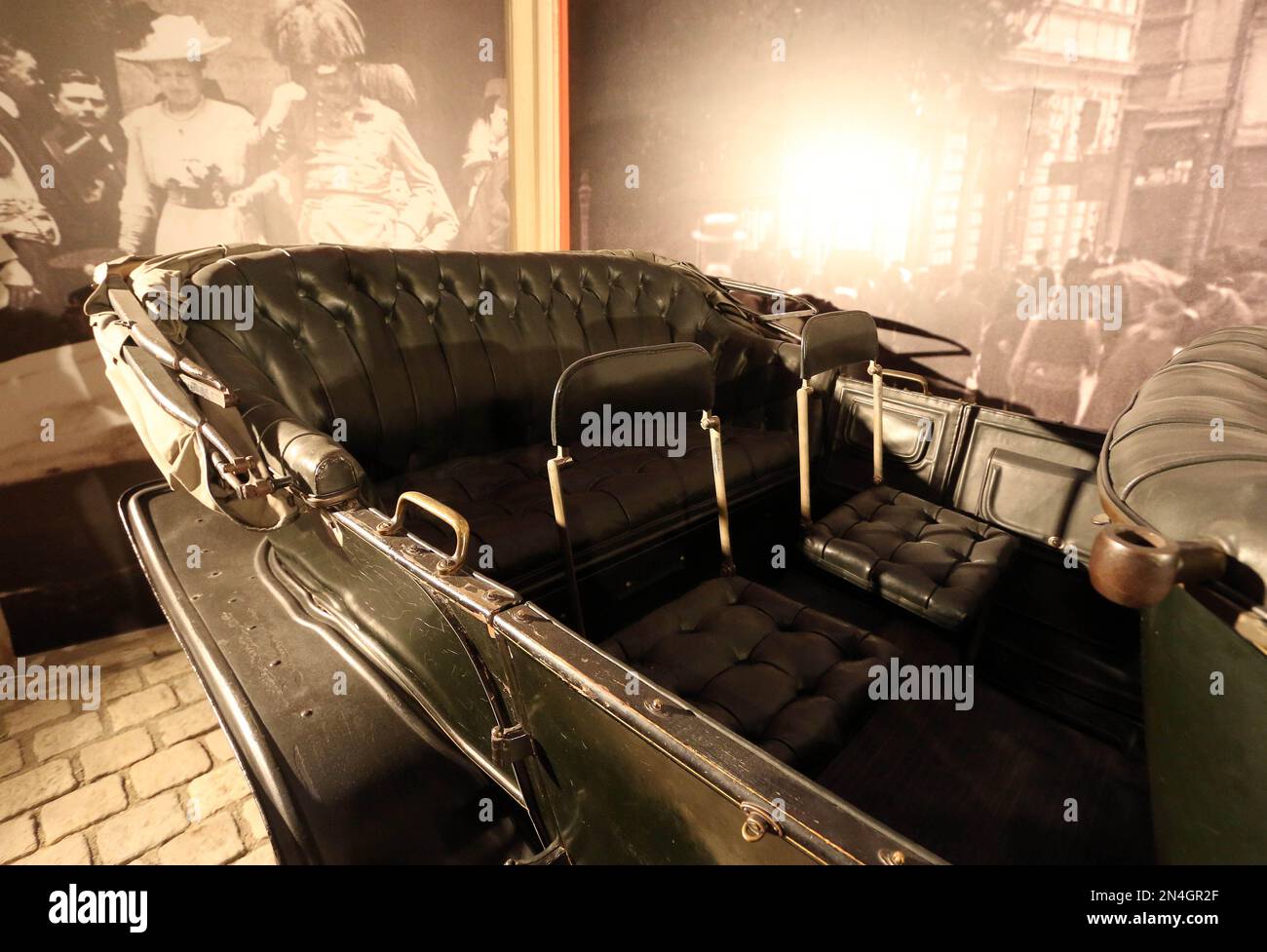 The car in where Austrian Archduke Franz Ferdinand and his wife Sophie ...
