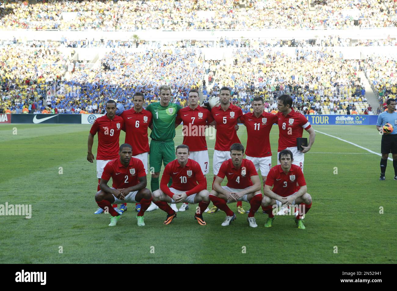 The English national soccer team poses for a picture before the start ...