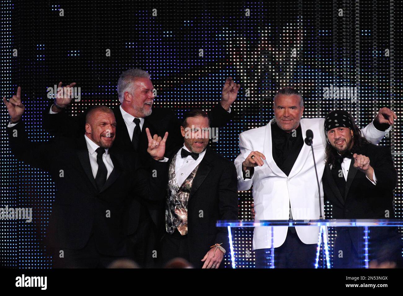 (left to right) Paul Levesque aka Triple H, Kevin Nash, Michael Shawn ...