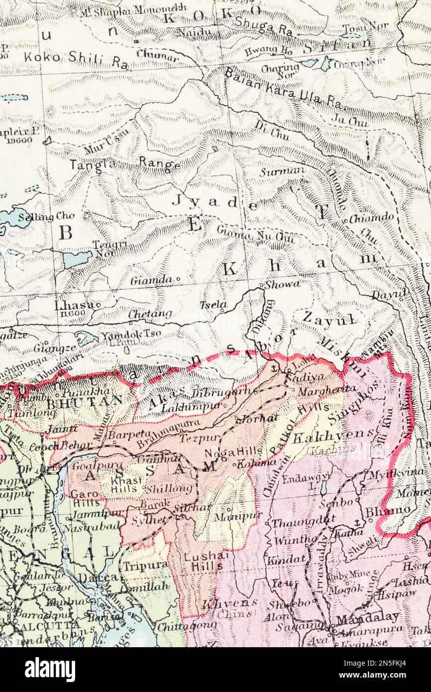 Mappa confine conteso india cina immagini e fotografie stock ad alta ...