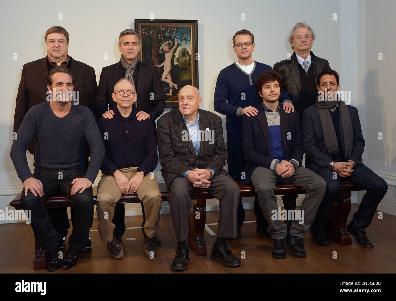Cast members of the film The Monuments Men pose during a photocall in ...
