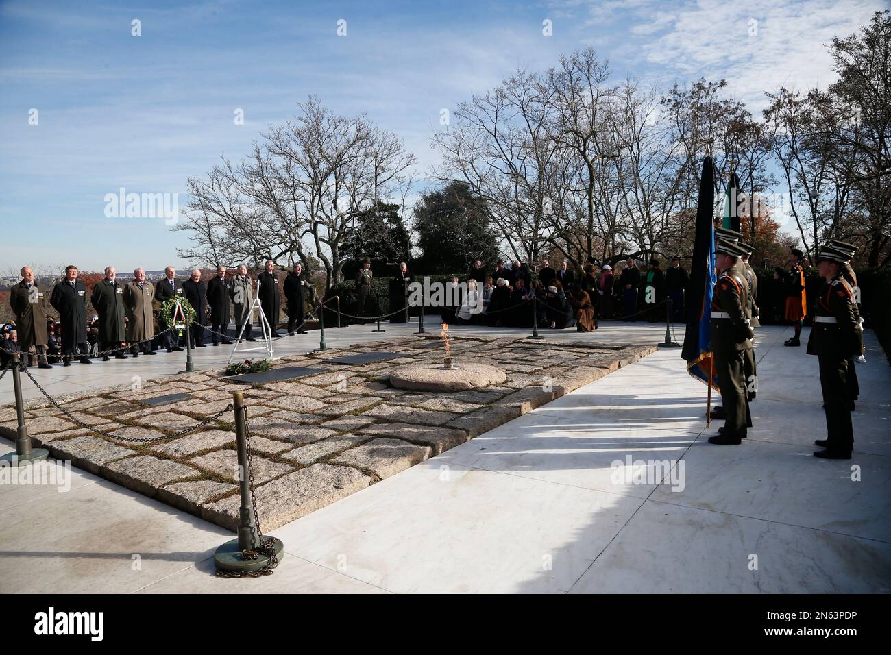 Lt. Col. John Dunne, fifth from left, and members of the 37th Irish ...
