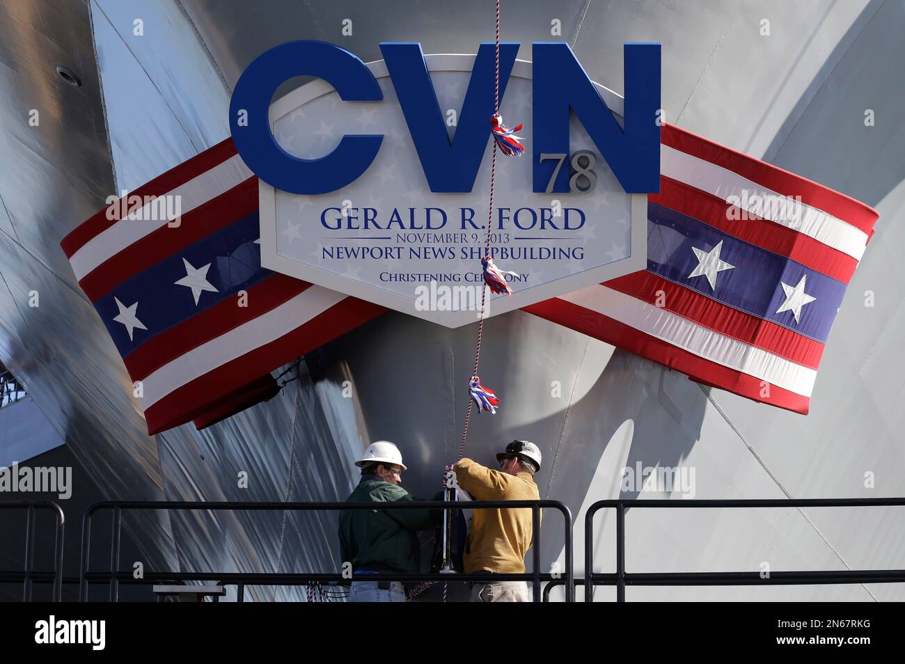Newport News Shipbuilding workers Stephen Gilliland, left, and John ...