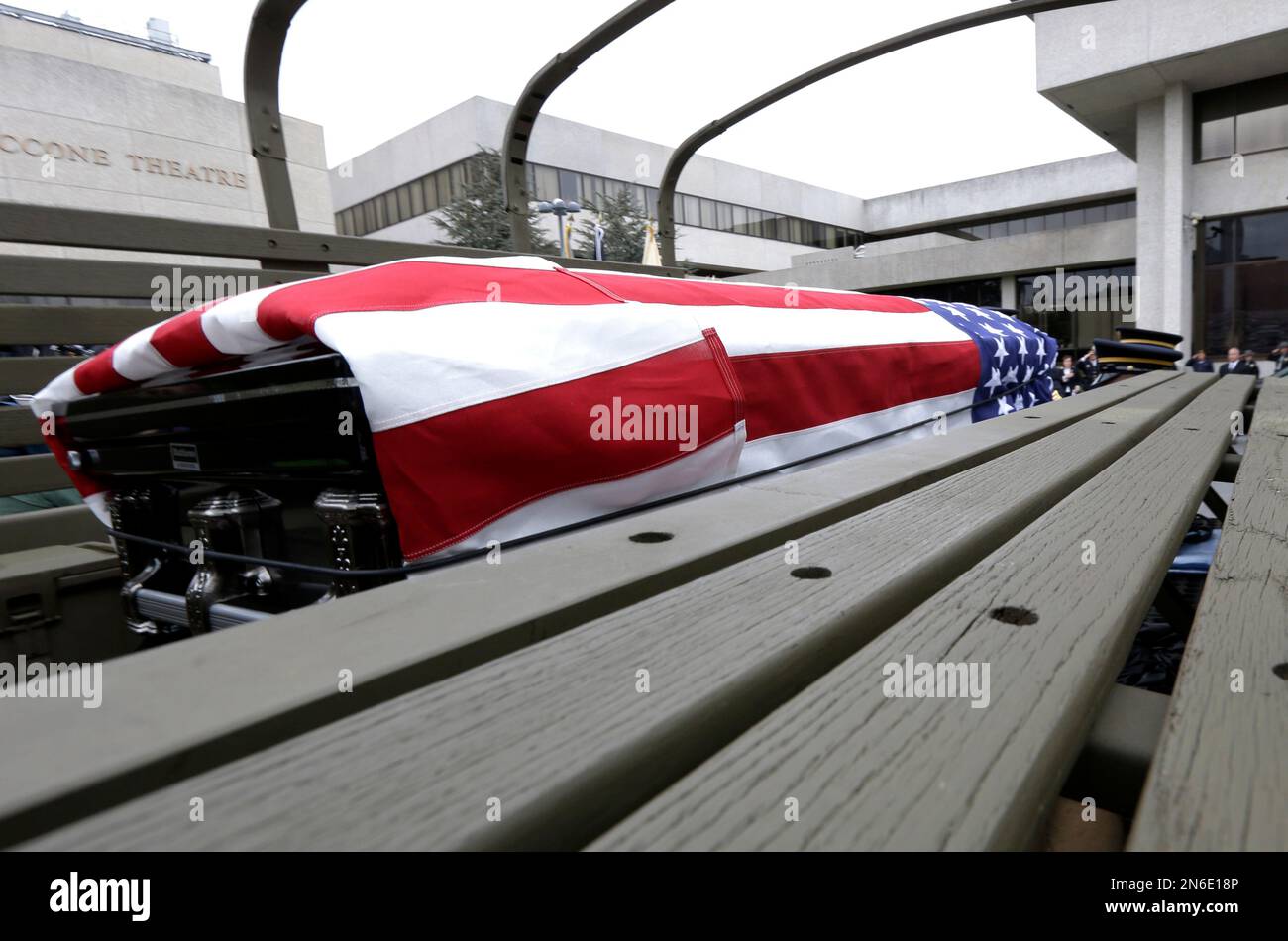 The casket containing the body of Nicholas Oresko, a New Jersey soldier ...