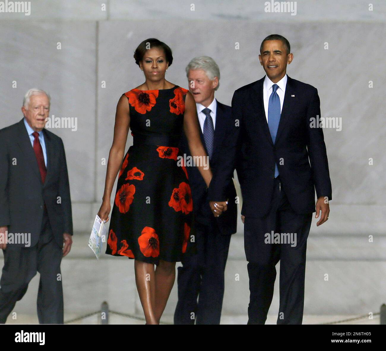 President Barack Obama, first lady Michelle Obama, former President ...
