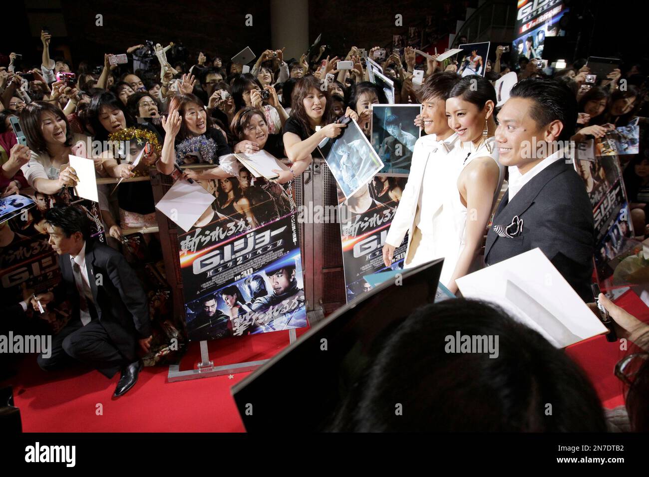 South Korean actor Lee Byung-hun, third from right, and director Jon M ...