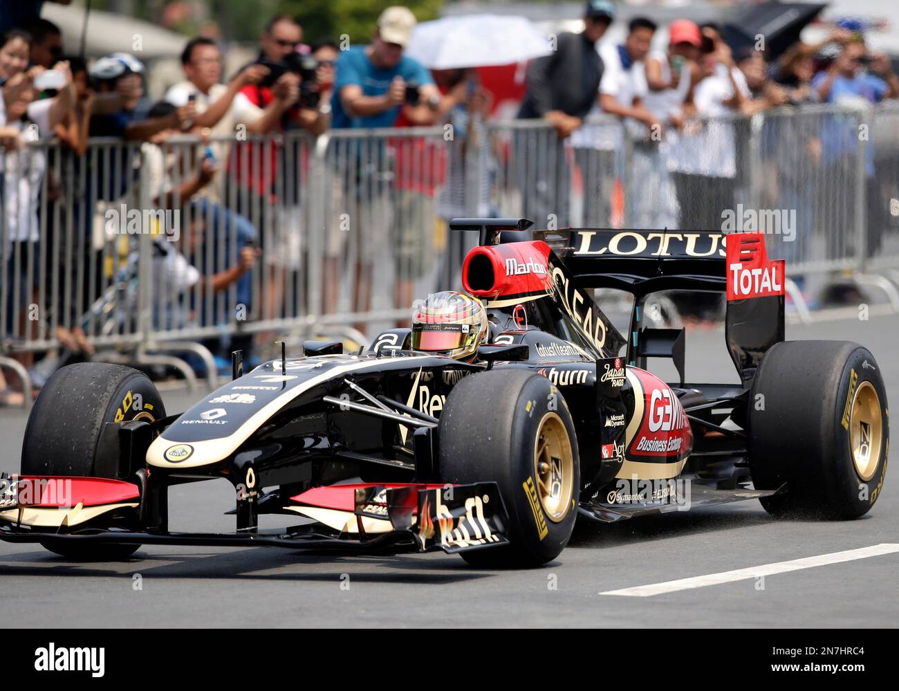 Lotus Formula One junior driver Marlon Stockinger steers his race car ...