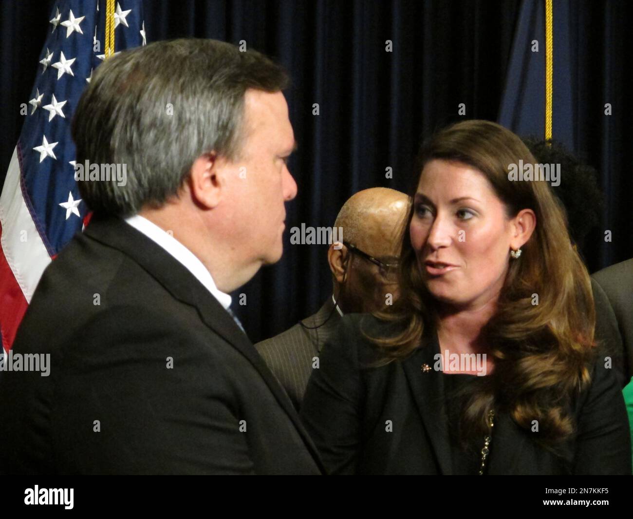 Democratic Secretary of State Alison Lundergan Grimes, right, and ...