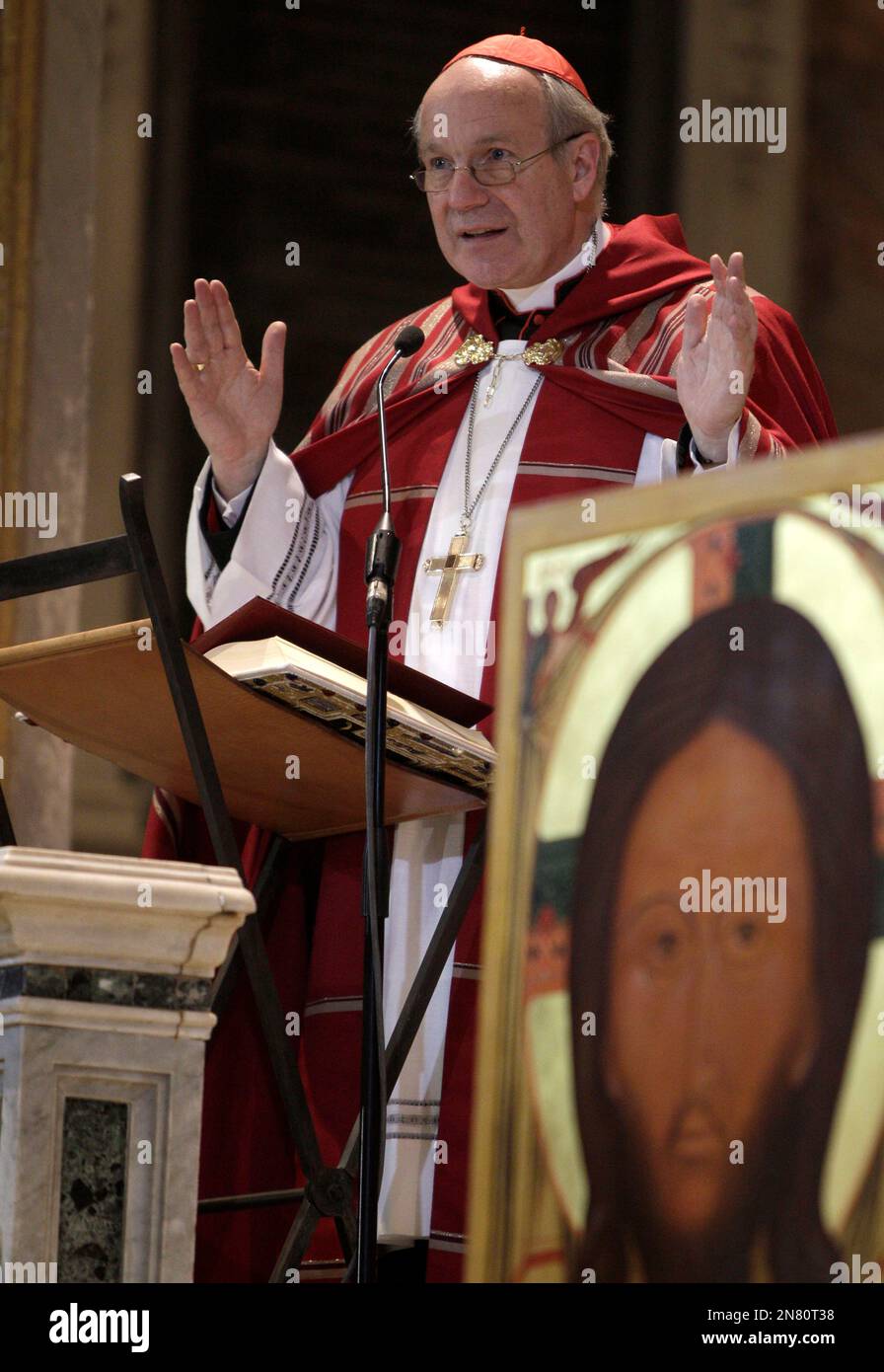 Cardinal Christoph Schoenborn attends a liturgy at the St. Bartholomew ...