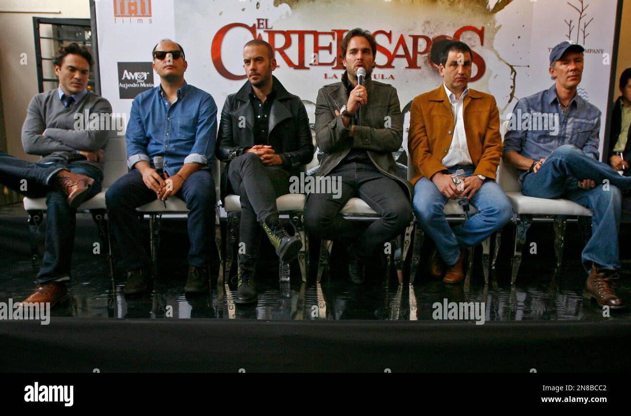 Mexican actor Kuno Becker, left, and fellow Colombian cast members ...