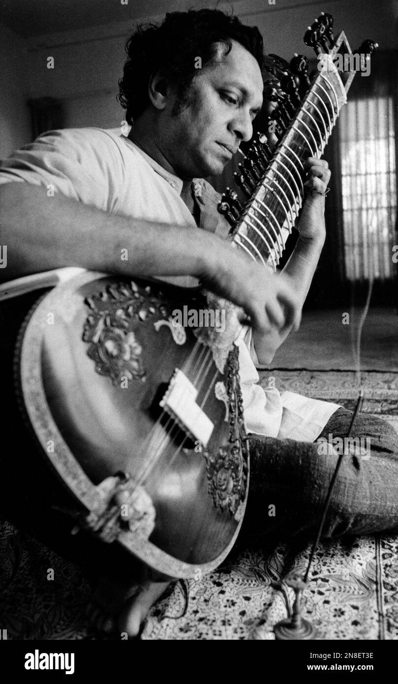 FILE - In this 1967 file photo, Ravi Shankar plays his sitar in Los ...