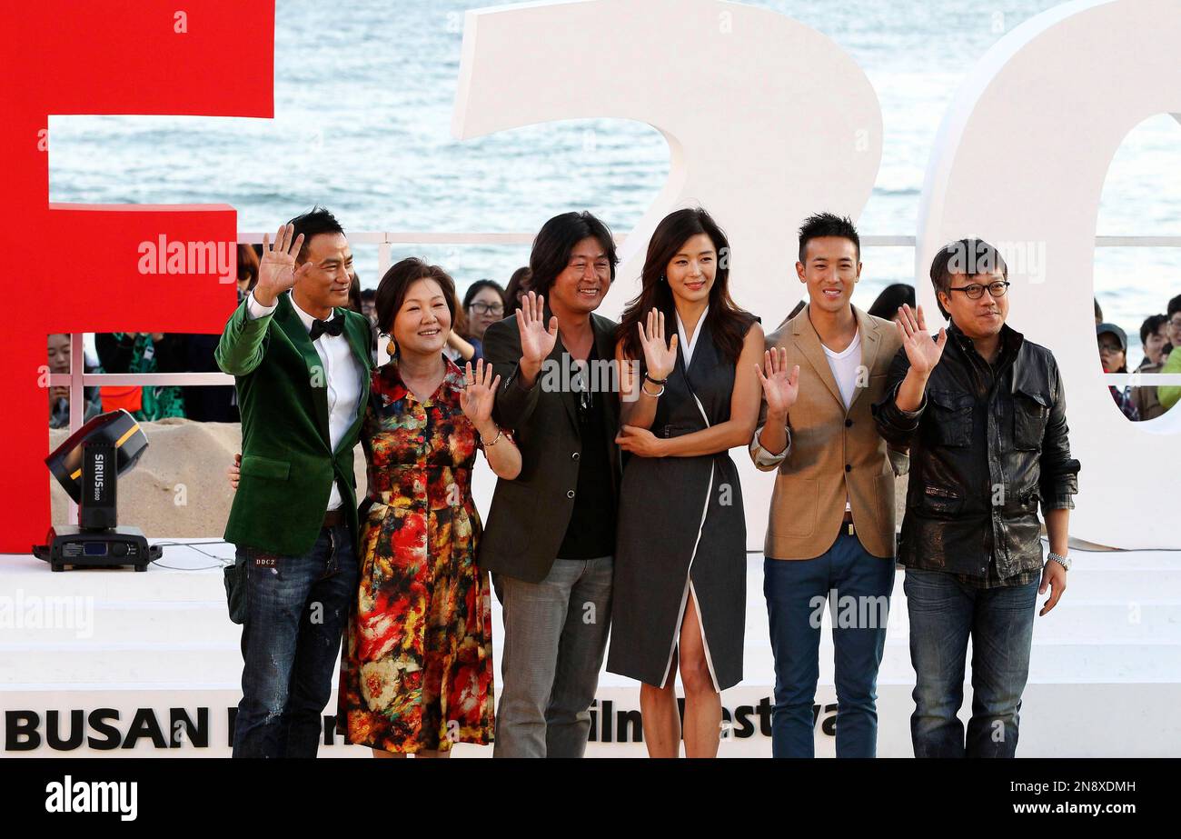 From left, Hong Kong actor Simon Yam, South Korean actress Kim Hye-sook ...
