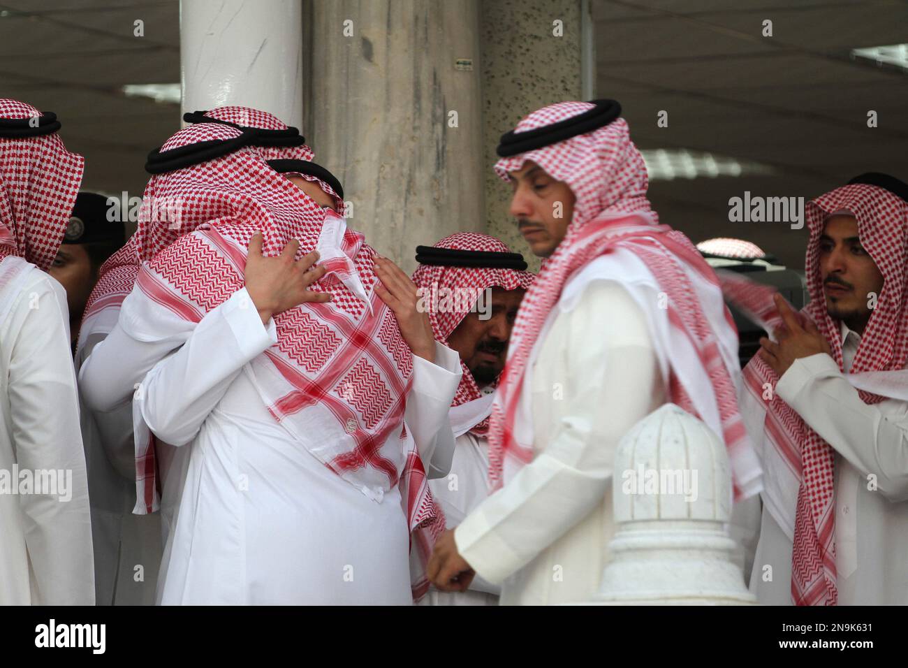Unidentified members of the Saudi royal family receive condolences ...