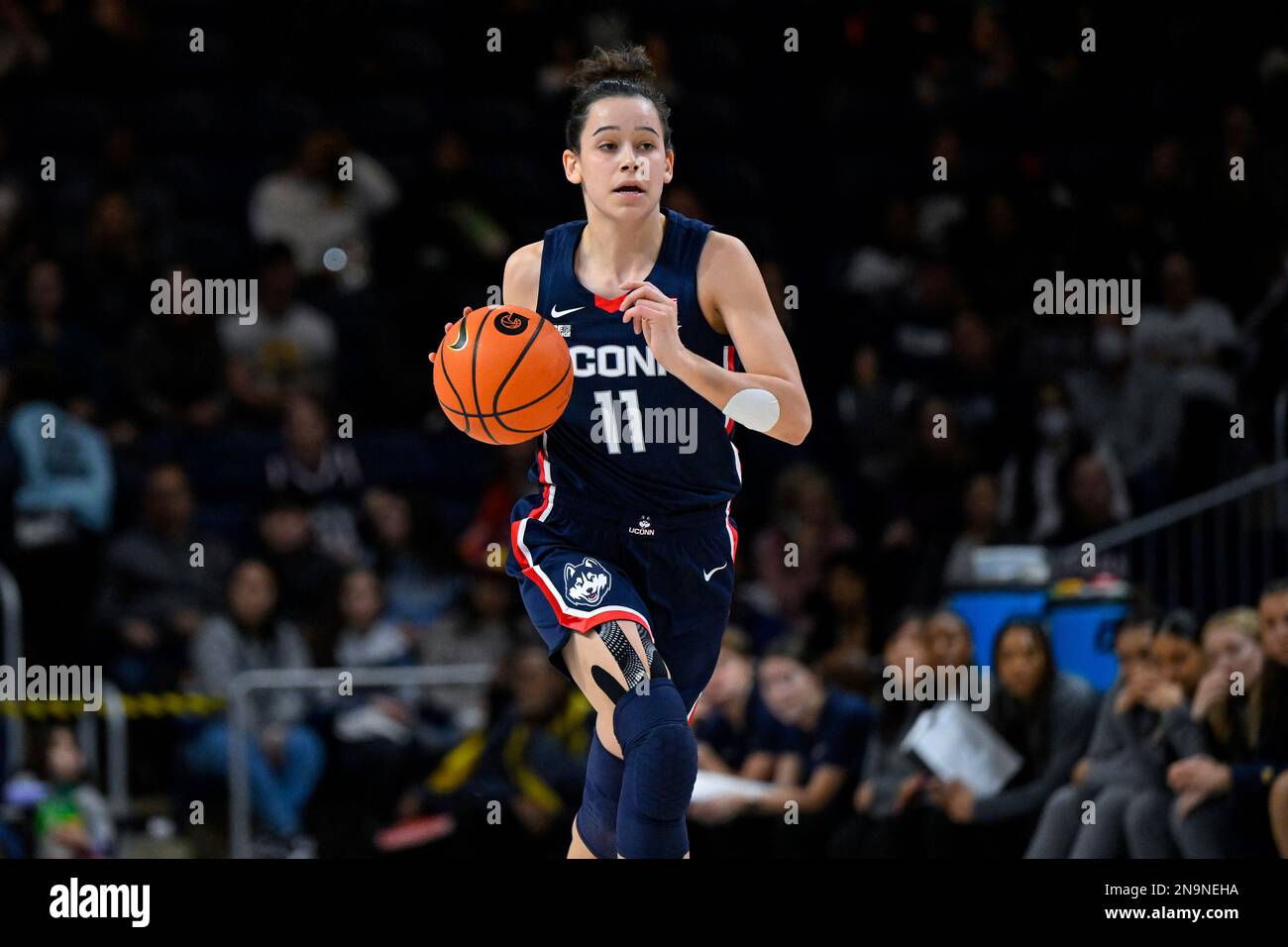 UConn forward Lou Lopez Senechal (11) brings the ball upcourt during ...