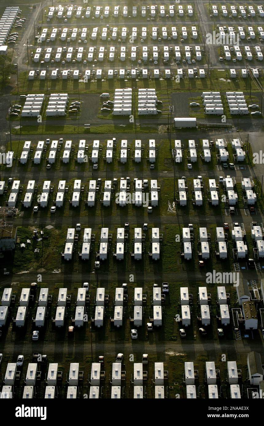 FILE - This Aug. 28, 2006 file photo shows FEMA trailers used for ...