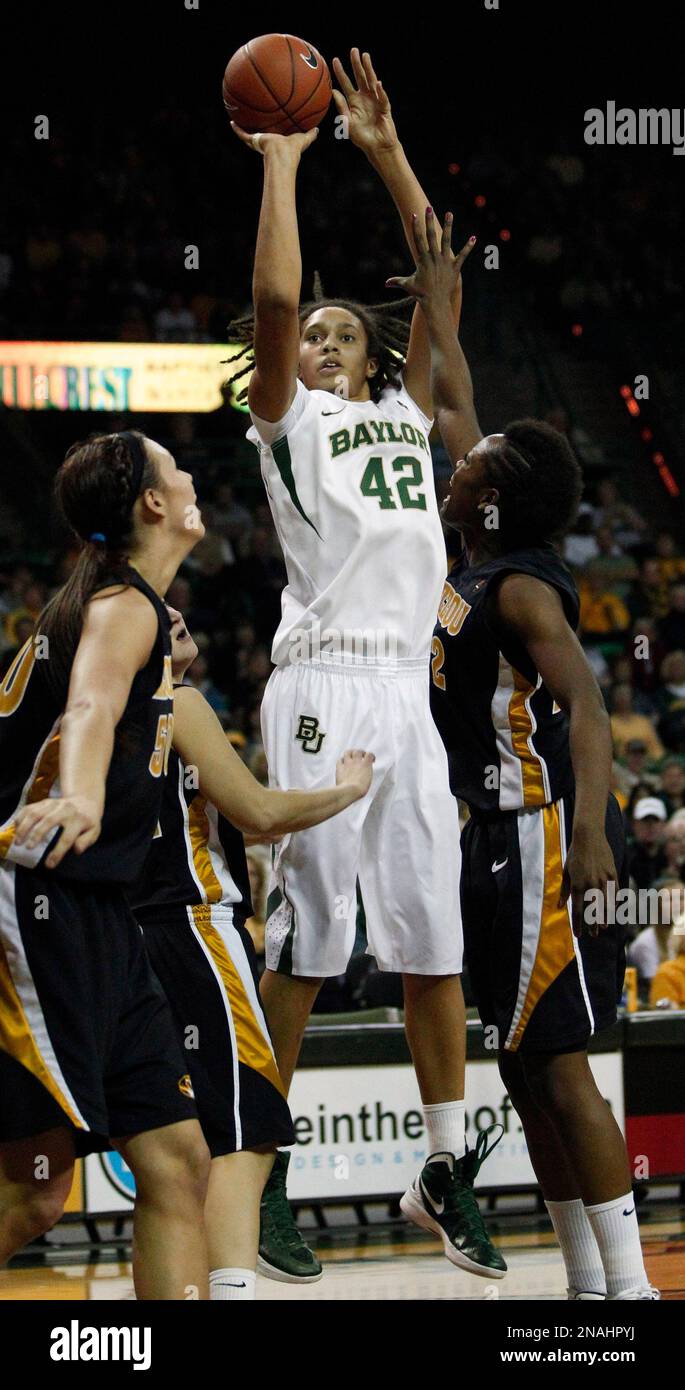 Baylor's Brittney Griner (42) shoots over Missouri's Sydney Crafton (21 ...