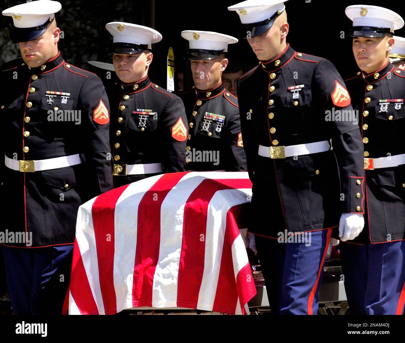 FILE - In this April 23, 2003 file photo, members of the U.S. Marine ...