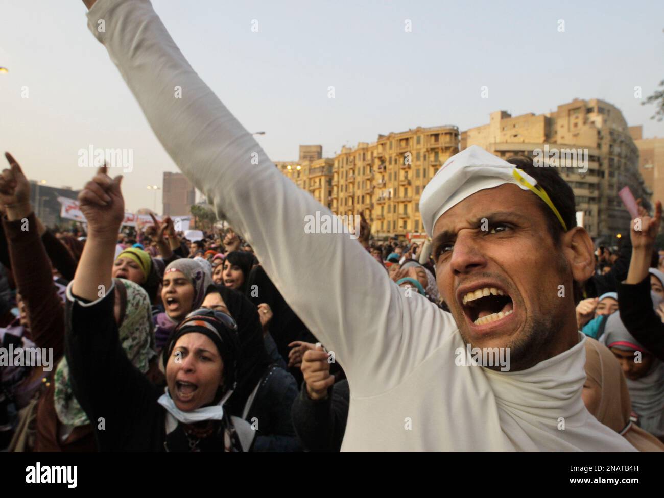 Egyptian protesters shout anti ruling military council slogans at ...