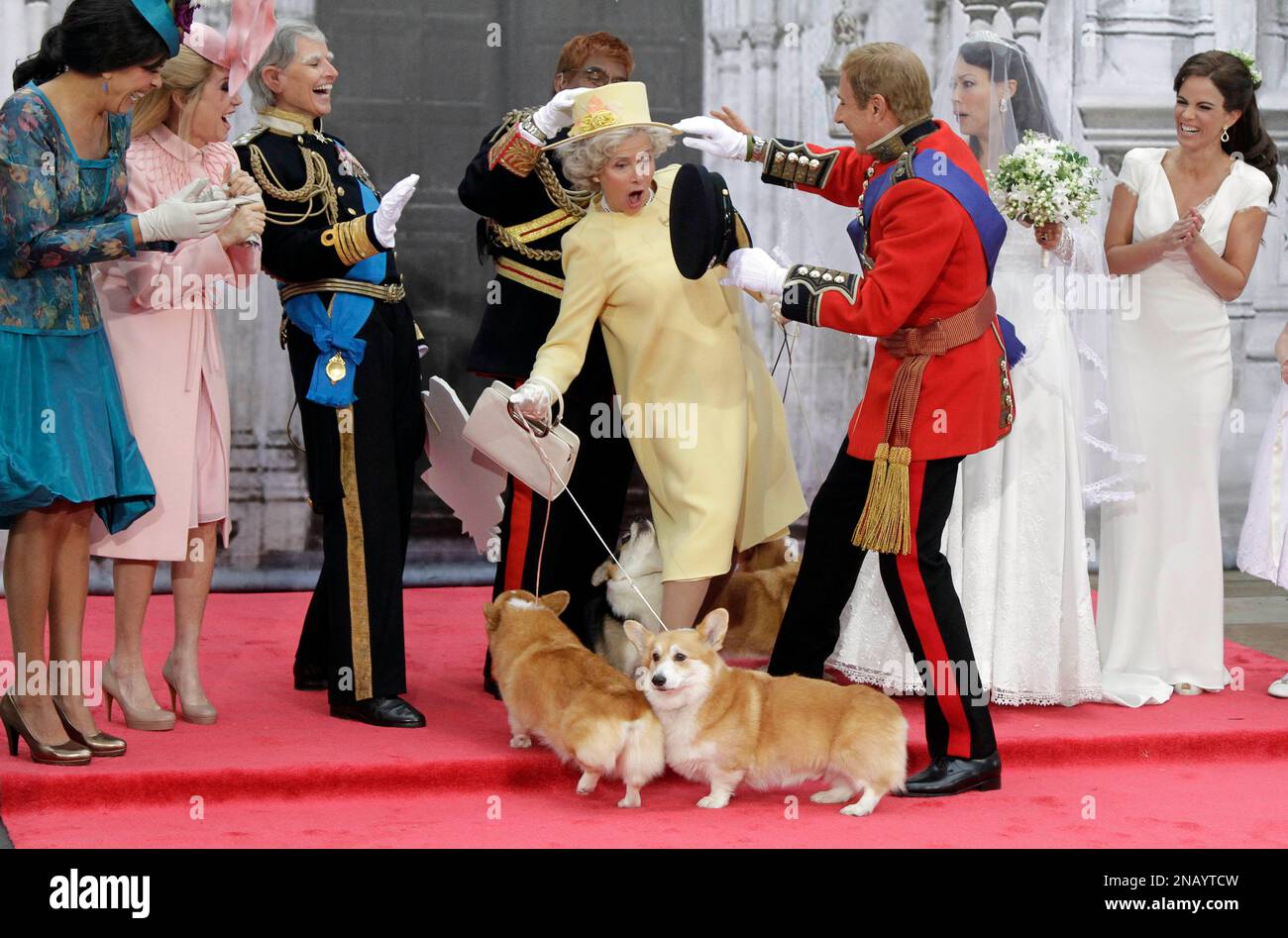 Co-hosts, from left, Hoda Kotb as Princess Eugenie; Kathie Lee Gifford ...