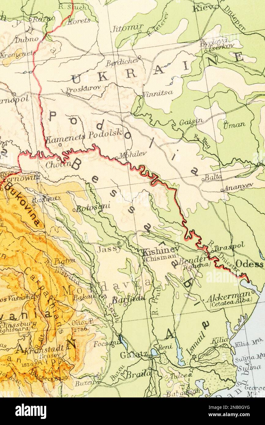 Vecchia mappa posizione bessarabia immagini e fotografie stock ad alta ...