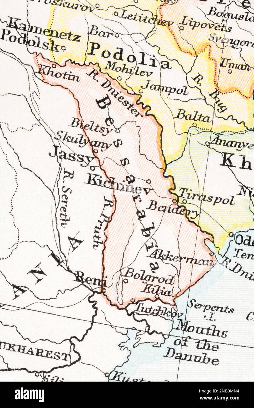 Vecchia mappa posizione bessarabia immagini e fotografie stock ad alta ...