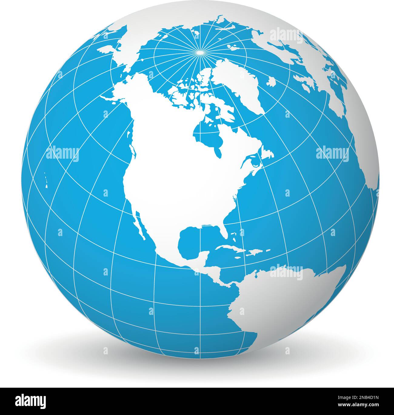 Globo terrestre con mappa del mondo verde e mari e oceani blu ...