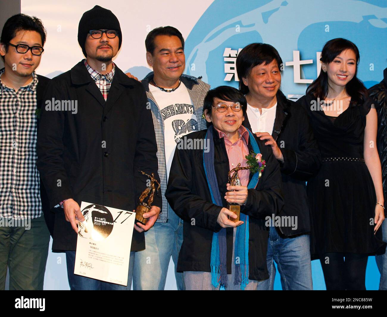 From left, Hong Kong director Derek Kwok, actors Gordon Lam Ka Tung ...