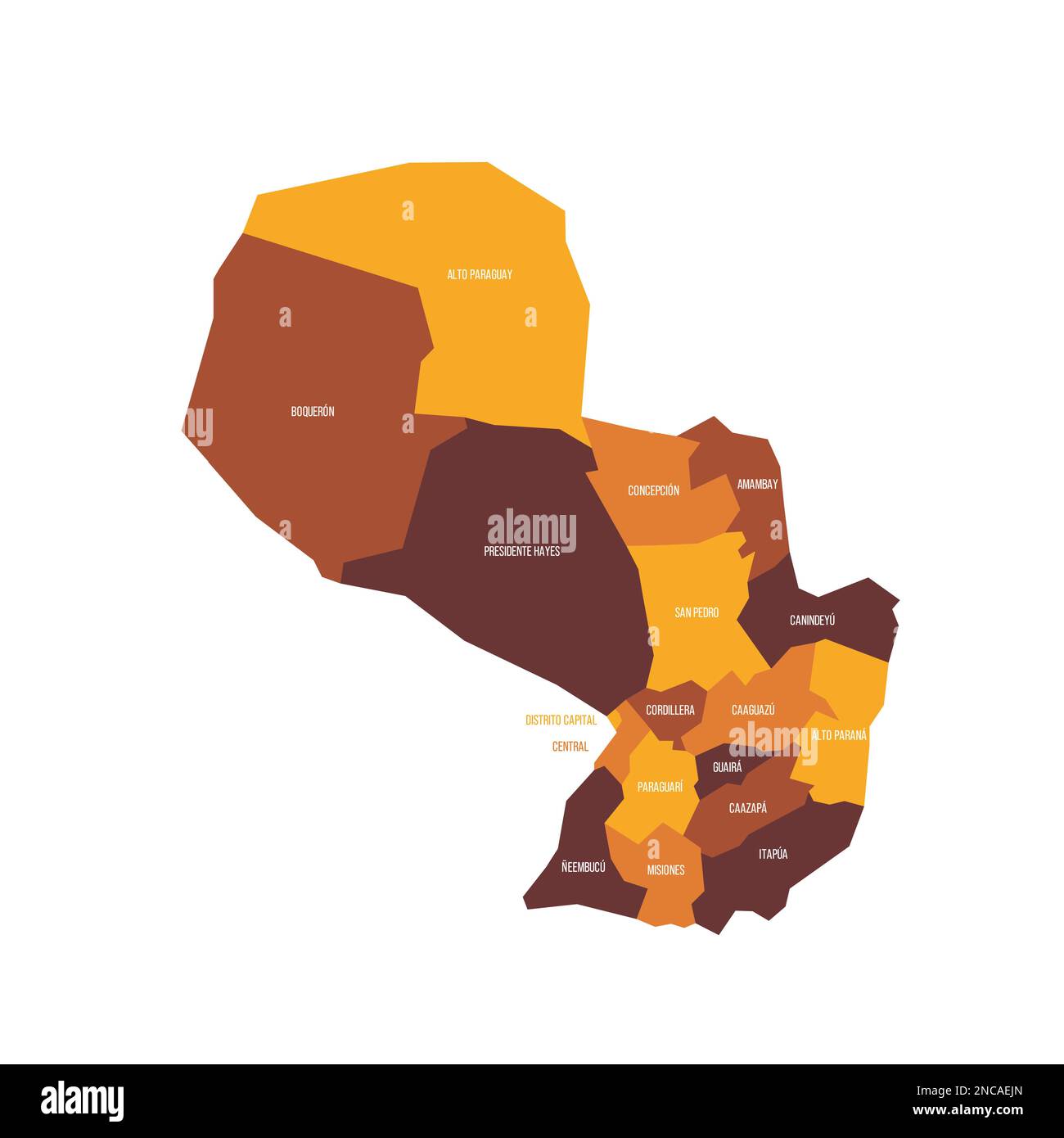 Paraguay political map capital asuncion Immagini Vettoriali Stock - Alamy