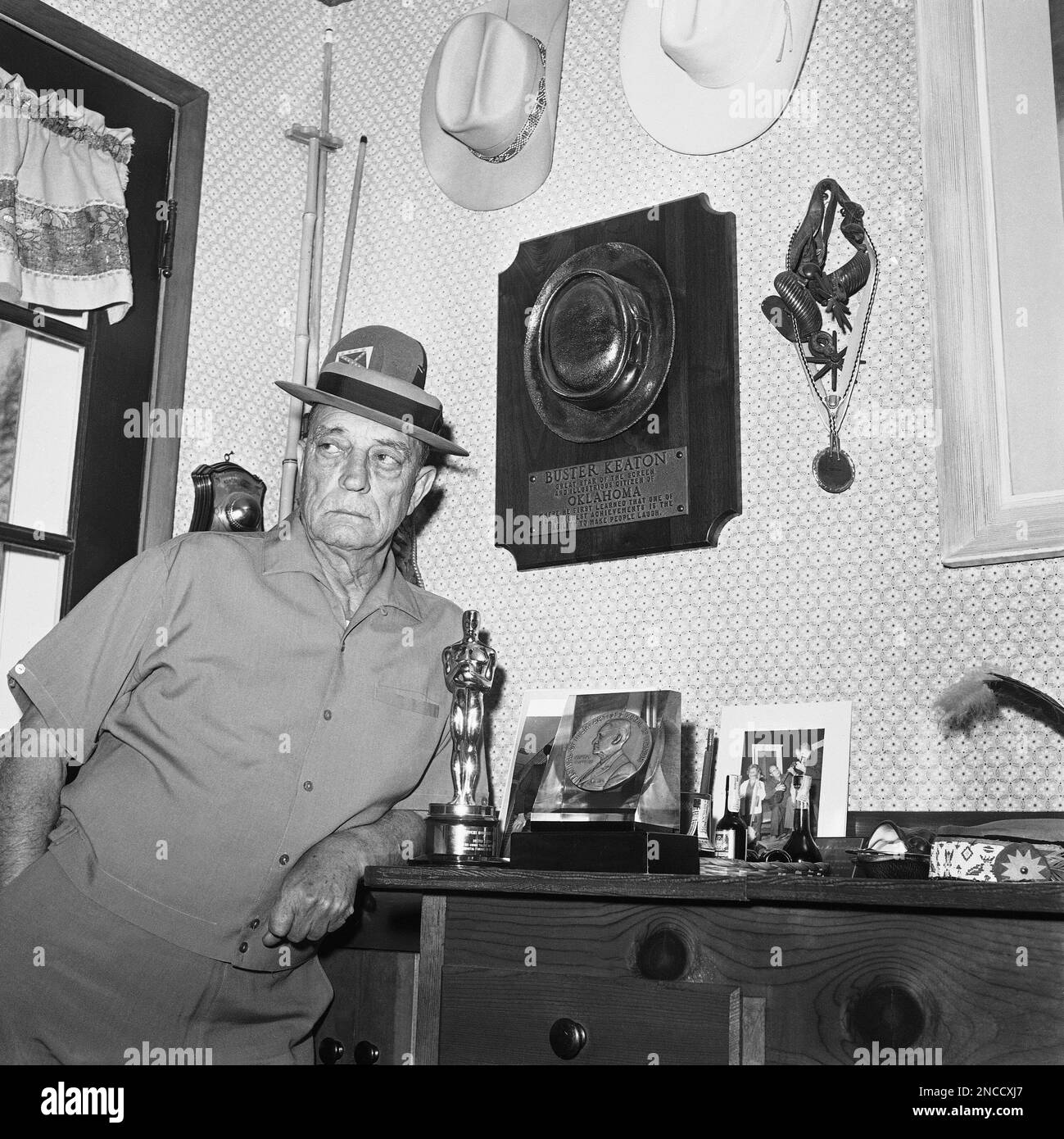 Sad-faced comedian Buster Keaton shown in Los Angeles on Feb. 1, 1966 ...