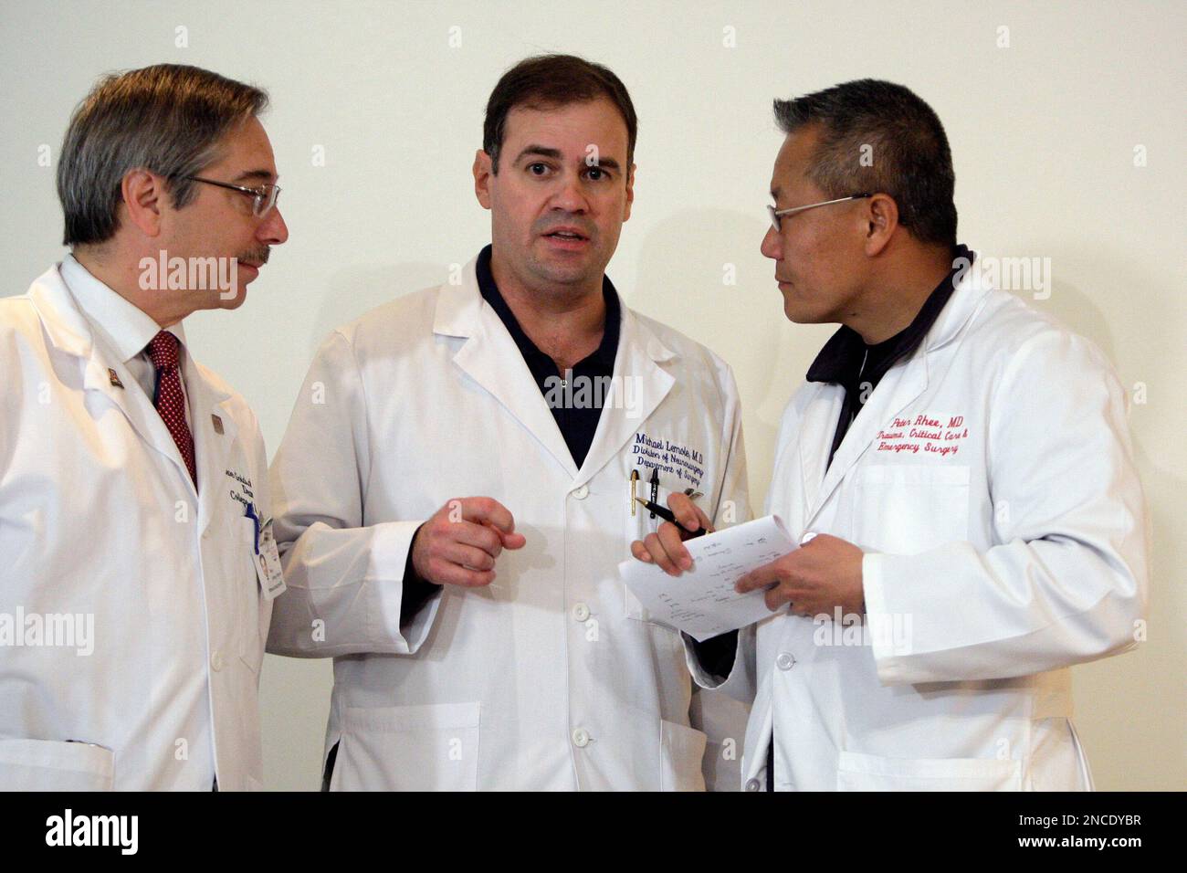 Peter Rhee, Director of Trauma Critical Care Emergency Surgery, right ...