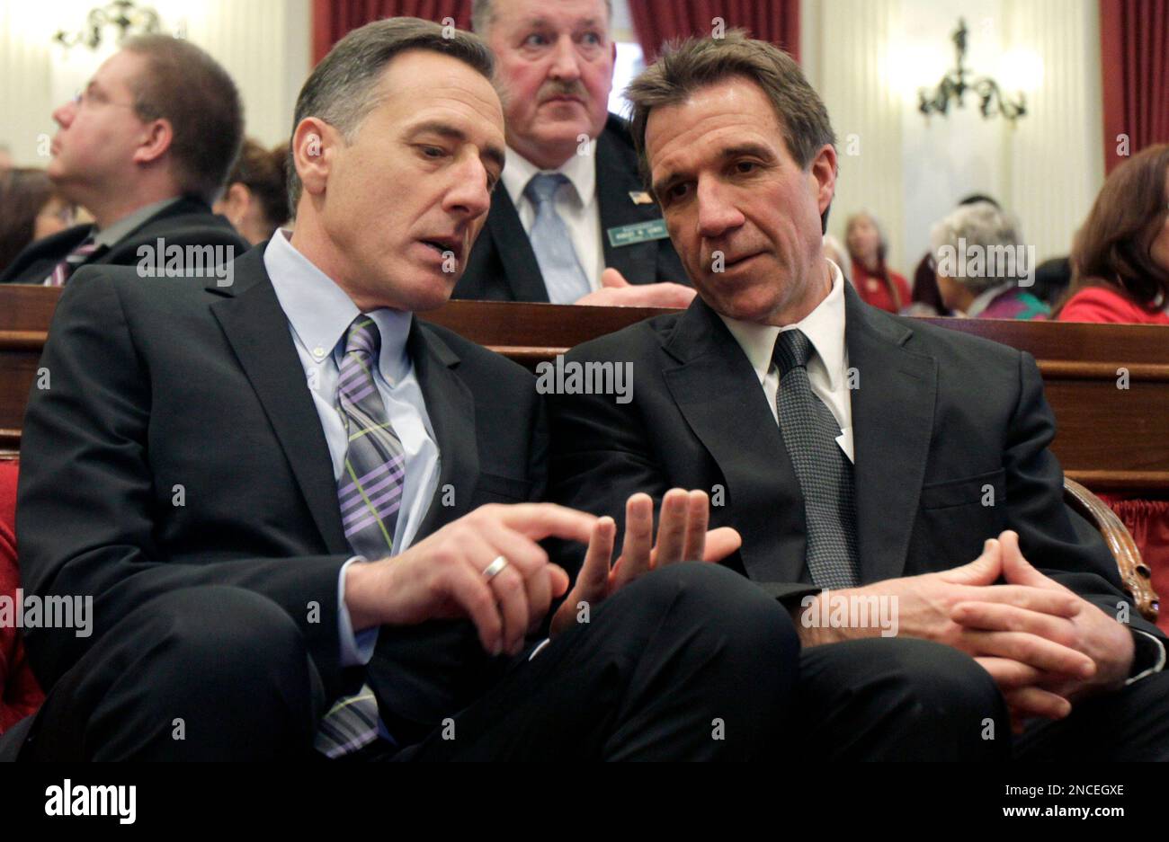 In this Jan. 5, 2011 photo, Republican Lt. Gov.-elect Phil Scott, right ...