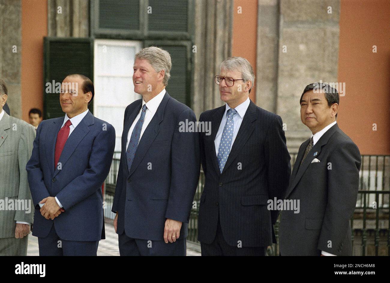 Leaders participating in the annual economic G7 summit in Naples, July ...